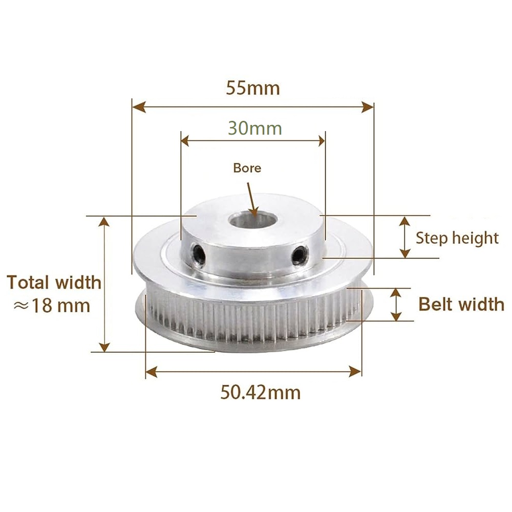 Pulley GT2 80 răng - Lỗ 8mm