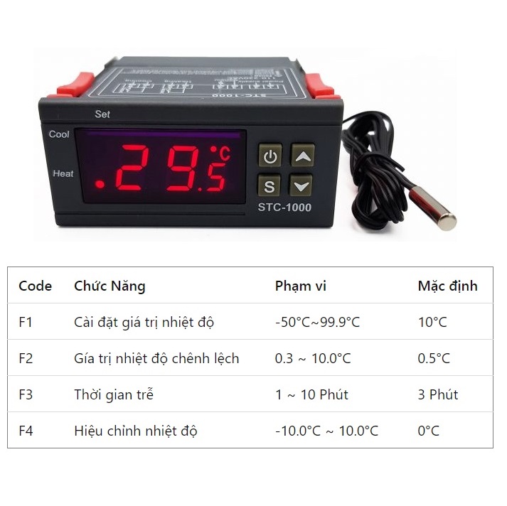Mạch điều khiển nhiệt độ STC-1000 220V
